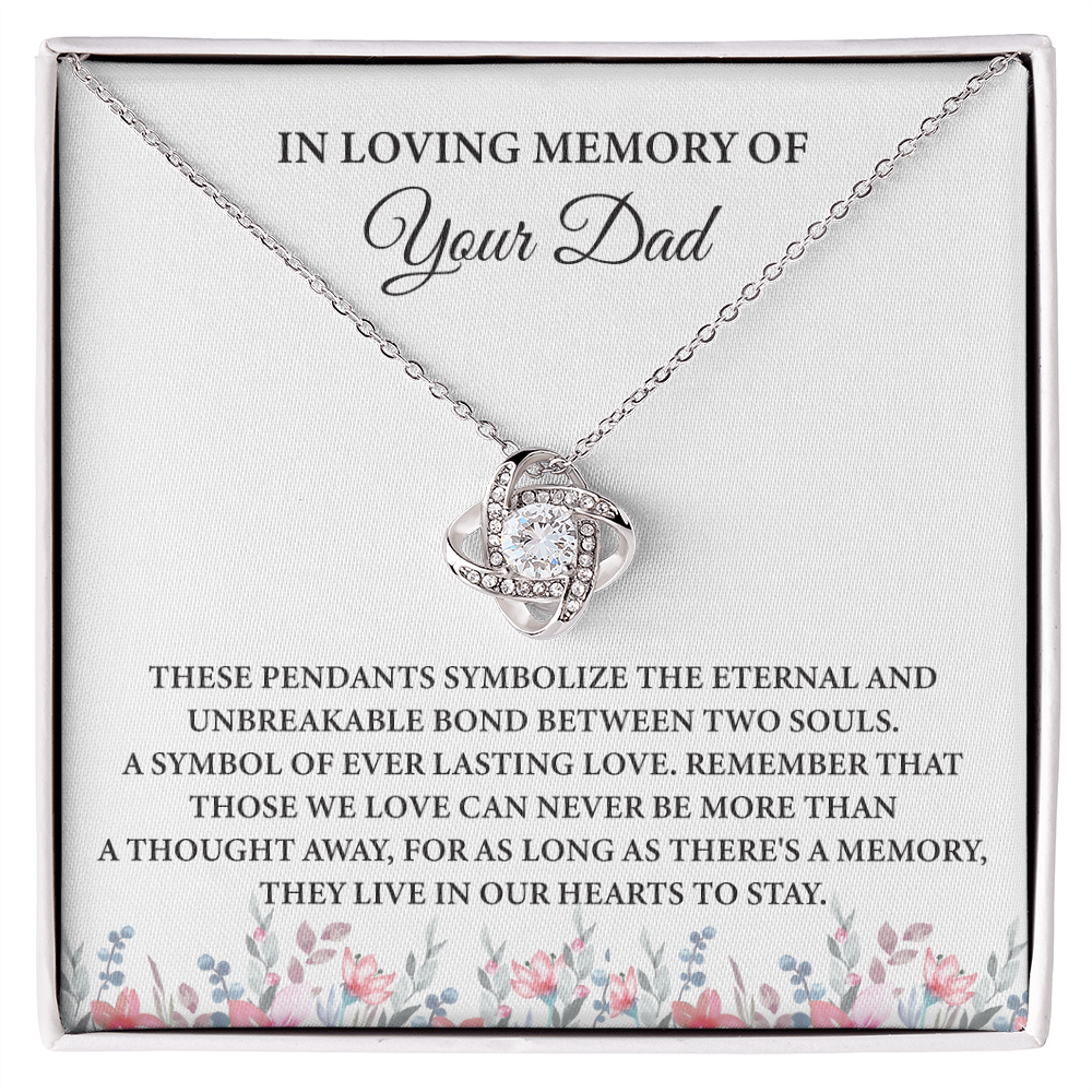 In loving memory of your dad these pendents symbolize the ethernal and ...